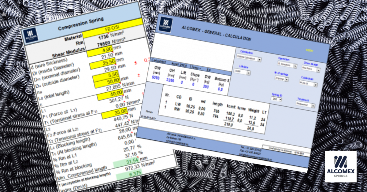 Votre programme de calcul pour les ressorts Alcomex